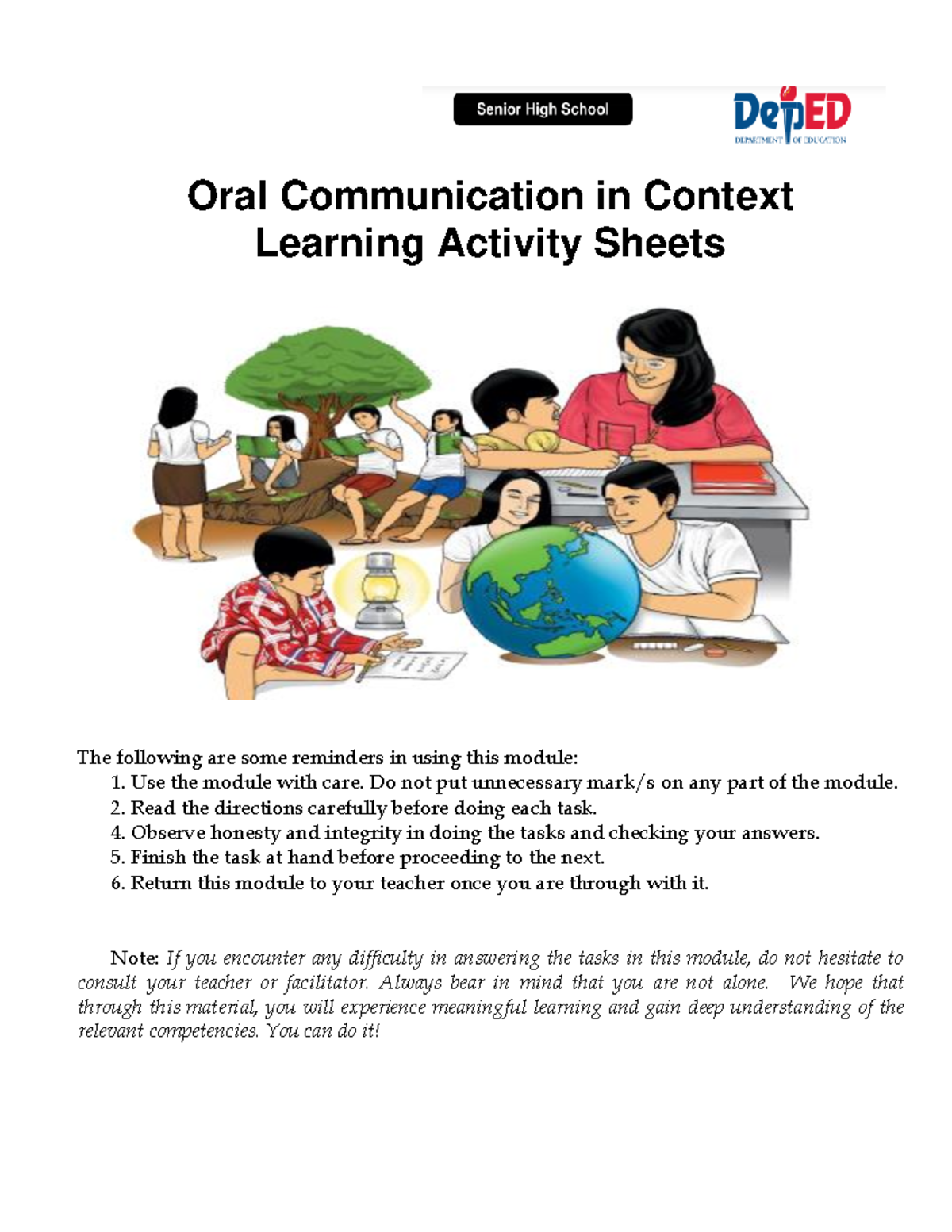 OC Week 1 - n/a - Oral Communication in Context Learning Activity ...