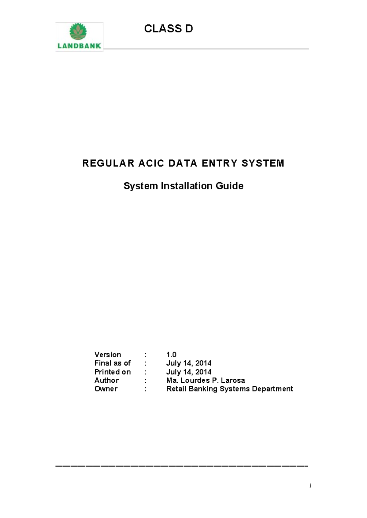 Regular Acicdes 2.1 - System Installation Guide - ####### - Studocu