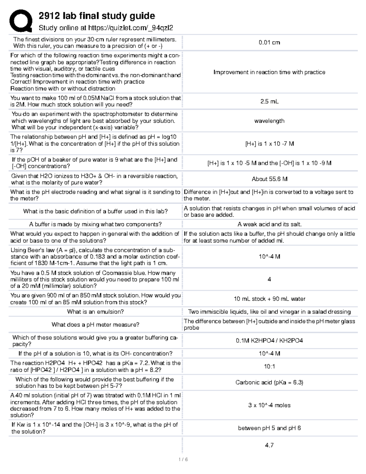 LAB Final Study Guide 4 - Study online at quizlet/_94qzl The finest ...