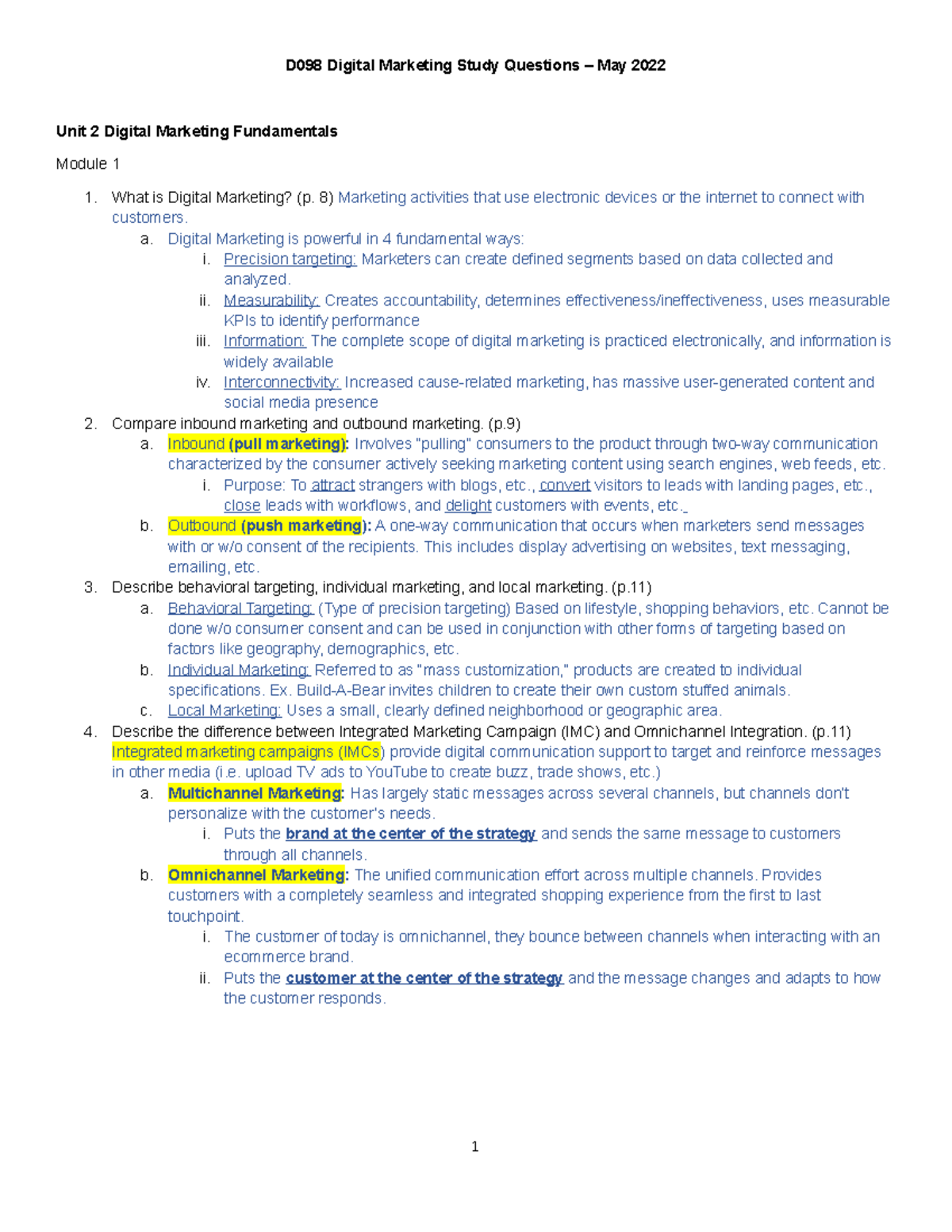 D098 Digital Marketing Study Guide - D098 Digital Marketing Study ...