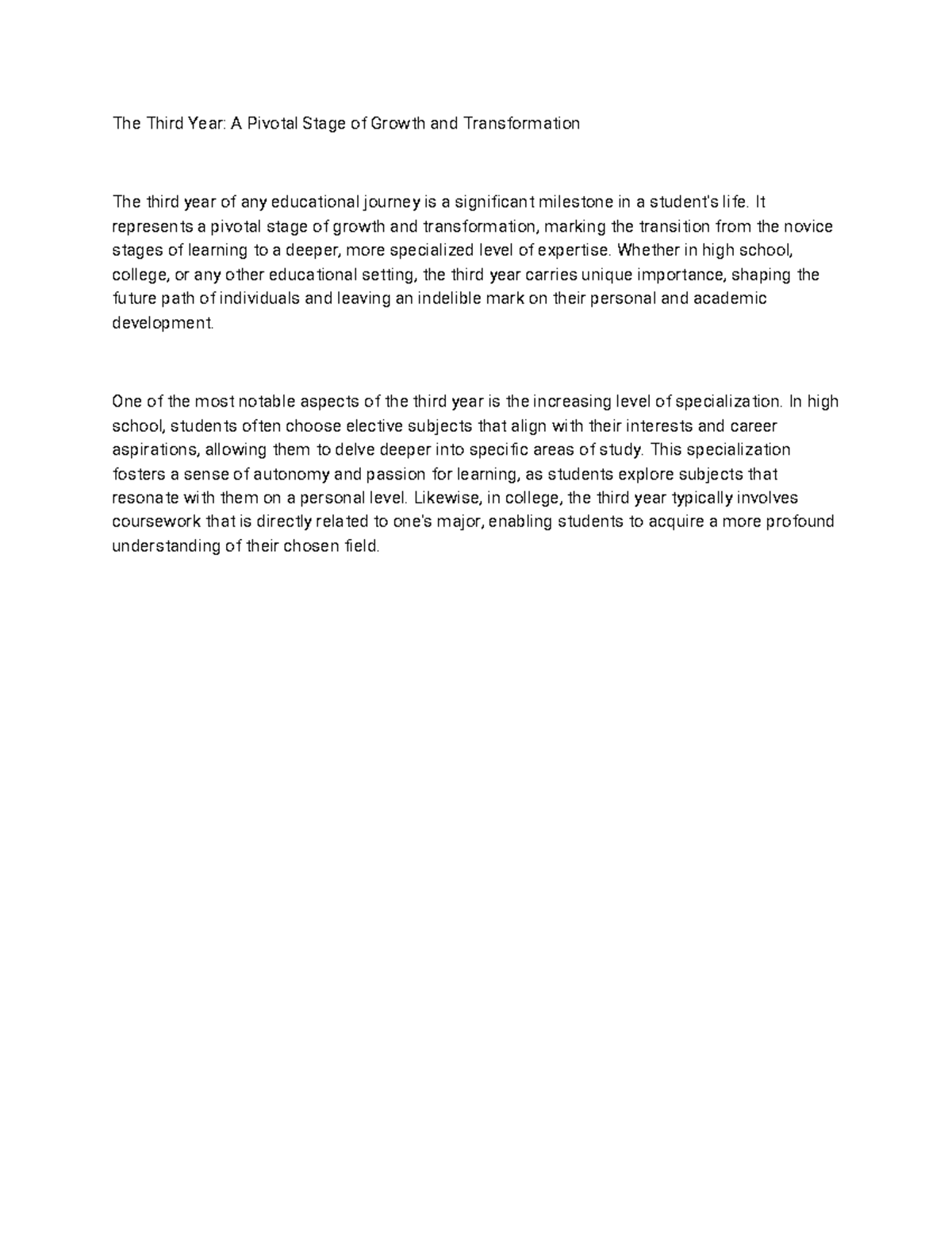 The Third Year - The 3rd is the 3rd - The Third Year: A Pivotal Stage ...