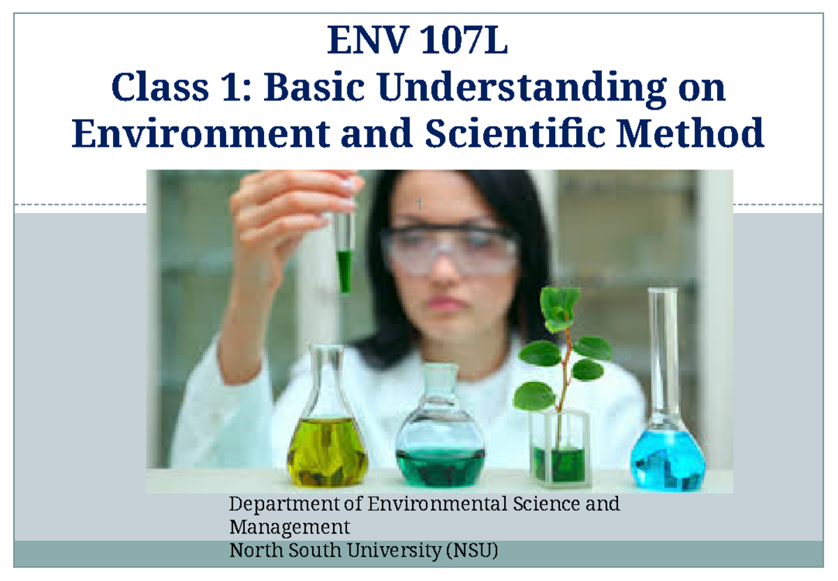 Class 1 Basic understanding on environment and scientific method (1 ...