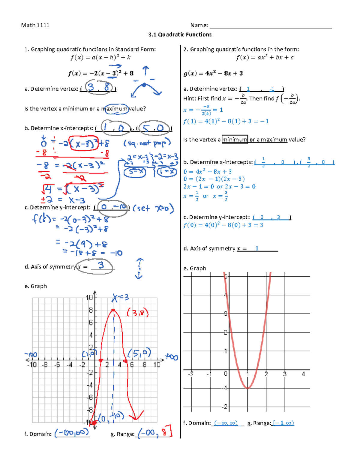 3.1 ICA Solution Math 1111 SP19 - Math 1111 Name ...