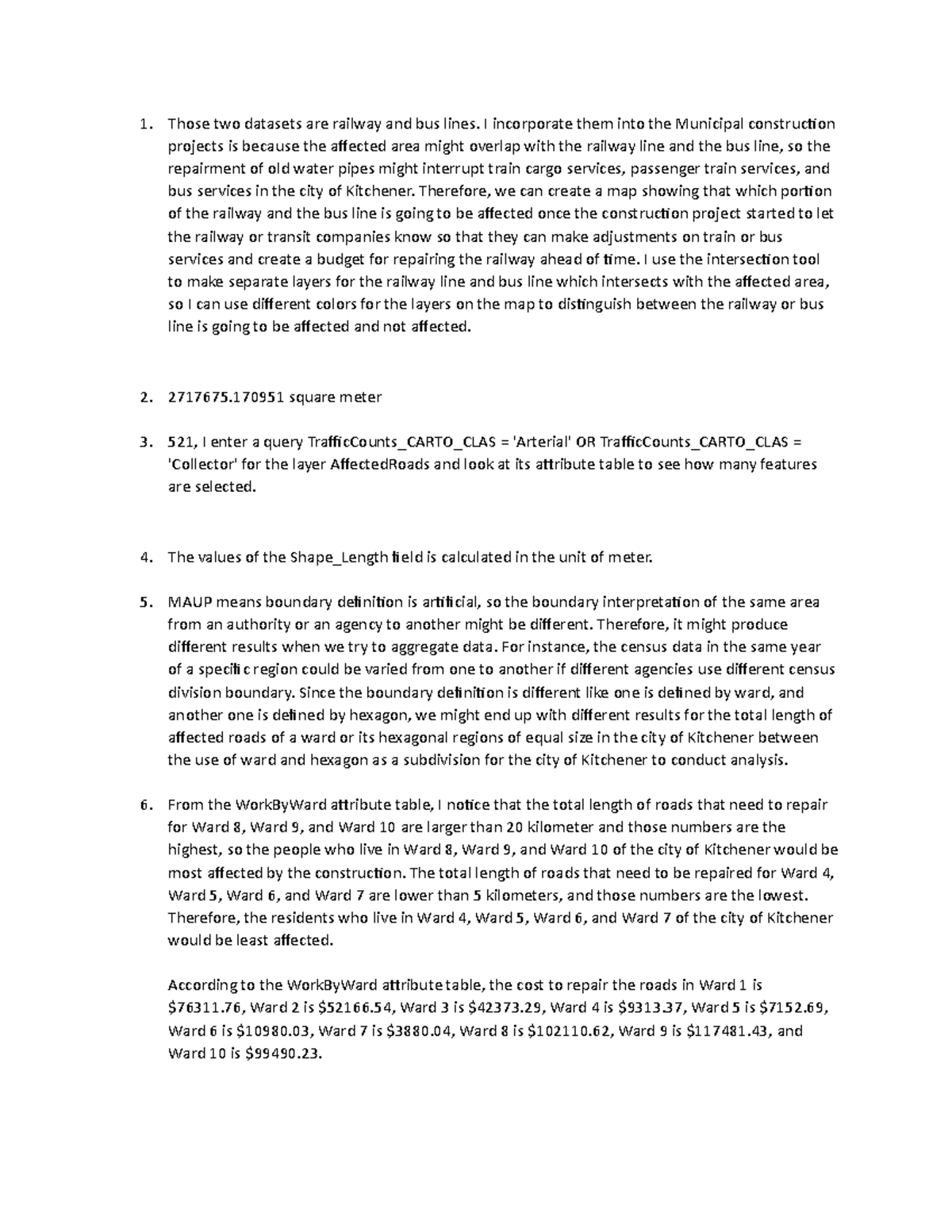 Lab 4 Geog 281 Assignment Answer Those Two Datasets Are Railway And Bus Lines I Incorporate