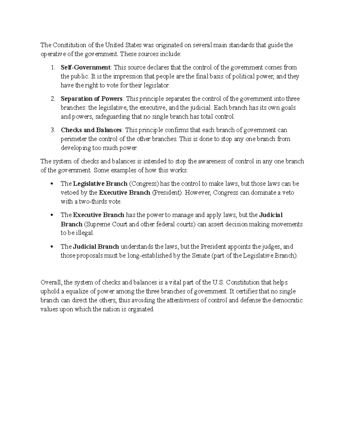 Discussion 4 - The Constitution of the United States was originated on ...