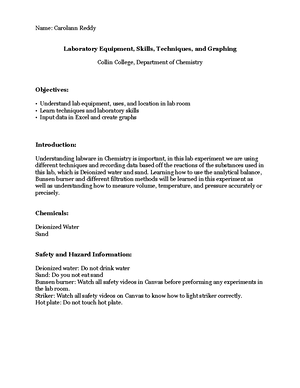 Chem.1411.Pre Lab Report-Phys.Chgs&Chem Rects - Name: Carolann Reddy ...
