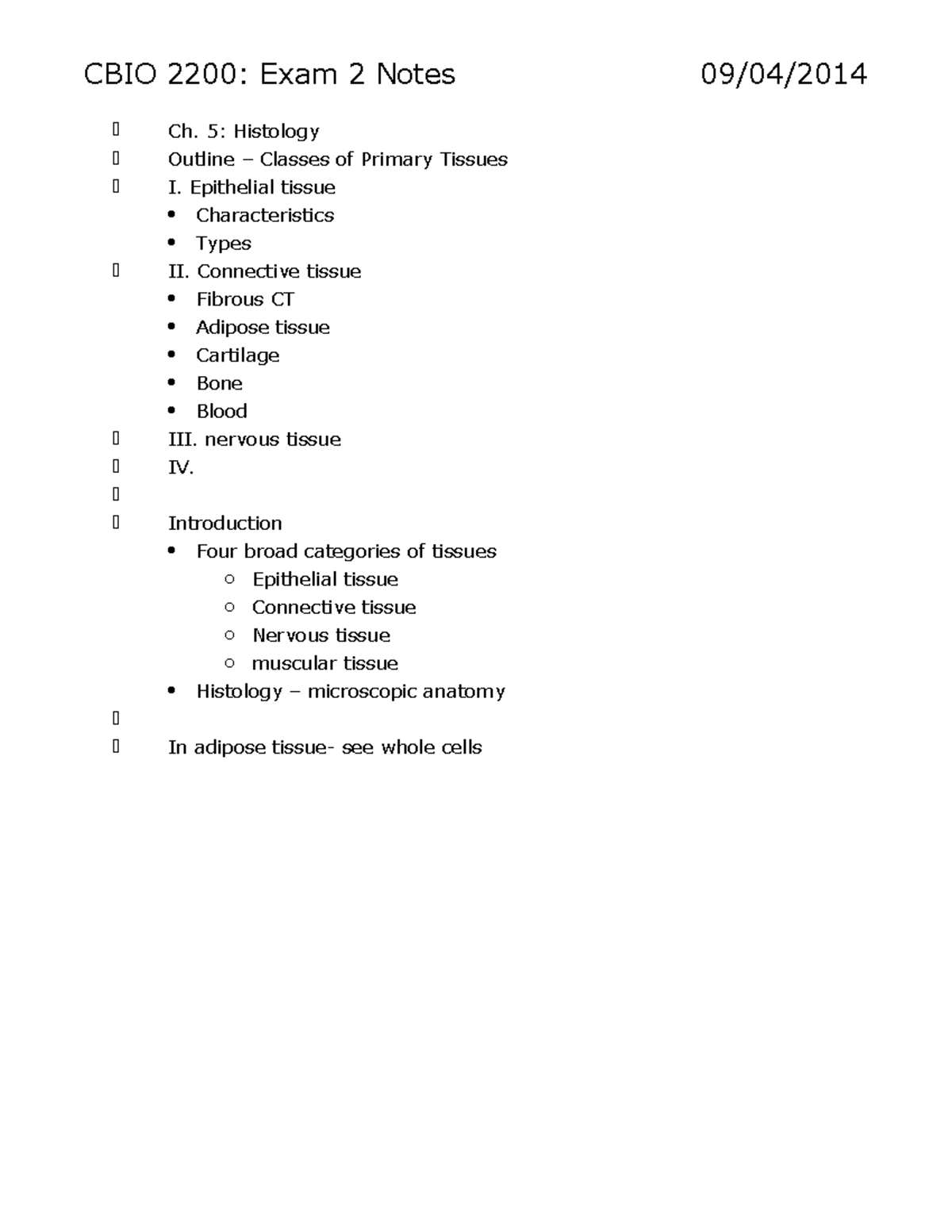 Anatomy test 2 notes - Professor Vanessa Williams - CBIO 2200: Exam 2 ...