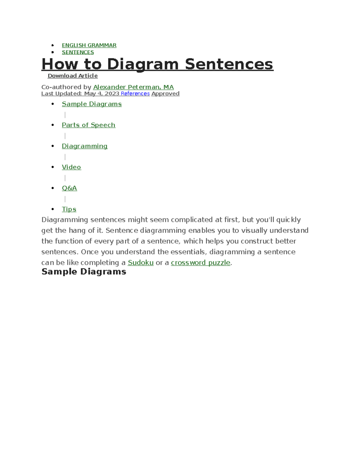 English Grammar Diagramming Sentances - ENGLISH GRAMMAR SENTENCES How ...
