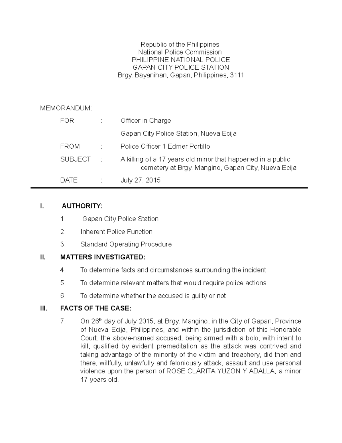 Cabando, BEN Louie F 3-3 Case Analysis - Republic of the Philippines ...