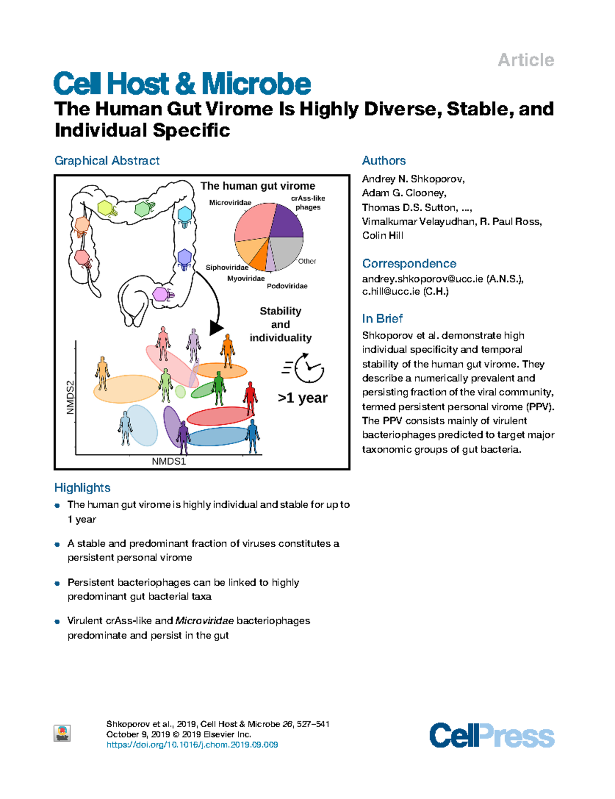 1-s2.0-S1931312819304767-main - Article The Human Gut Virome Is Highly ...