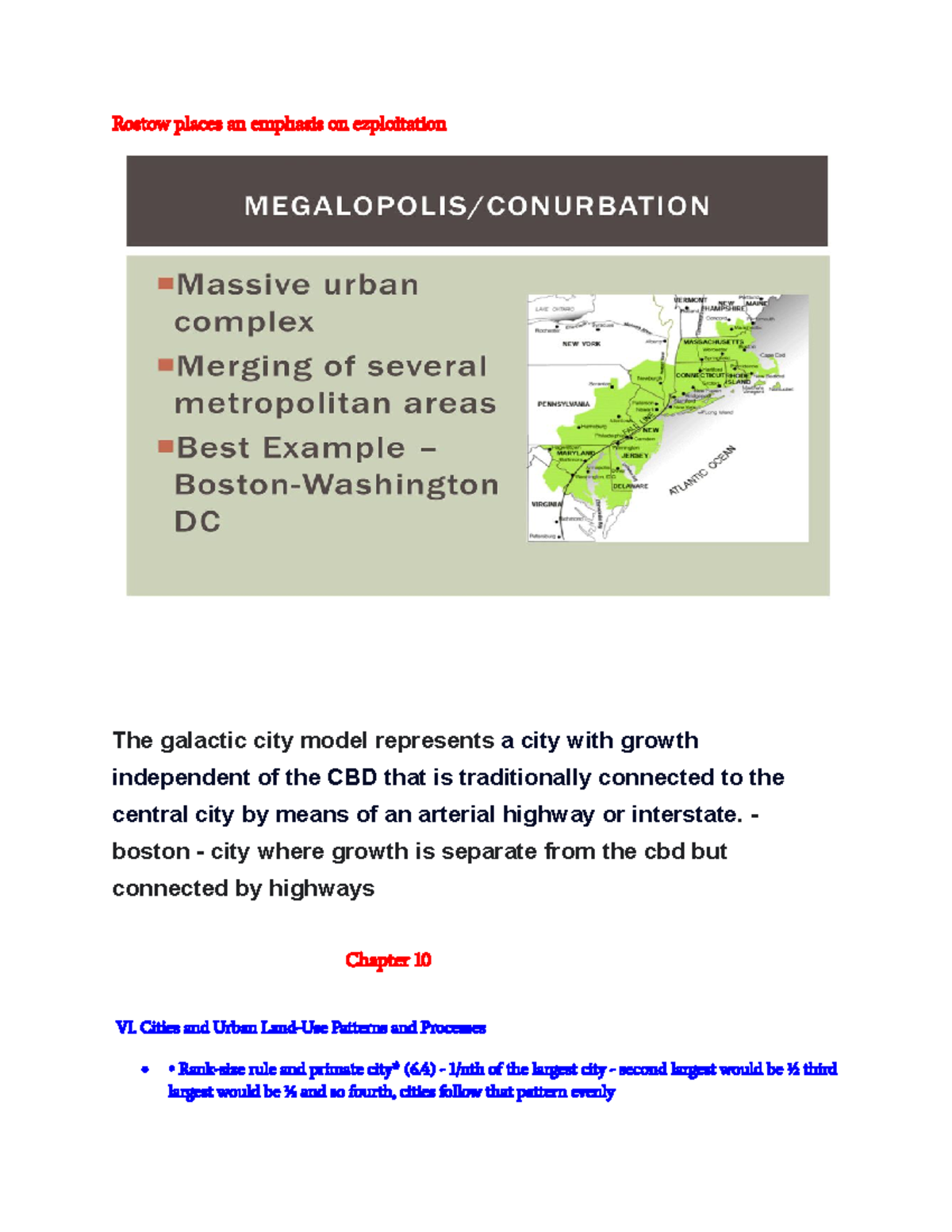 10 11 12 HG-3 - Human Geo Notes - Rostow places an emphasis on ...