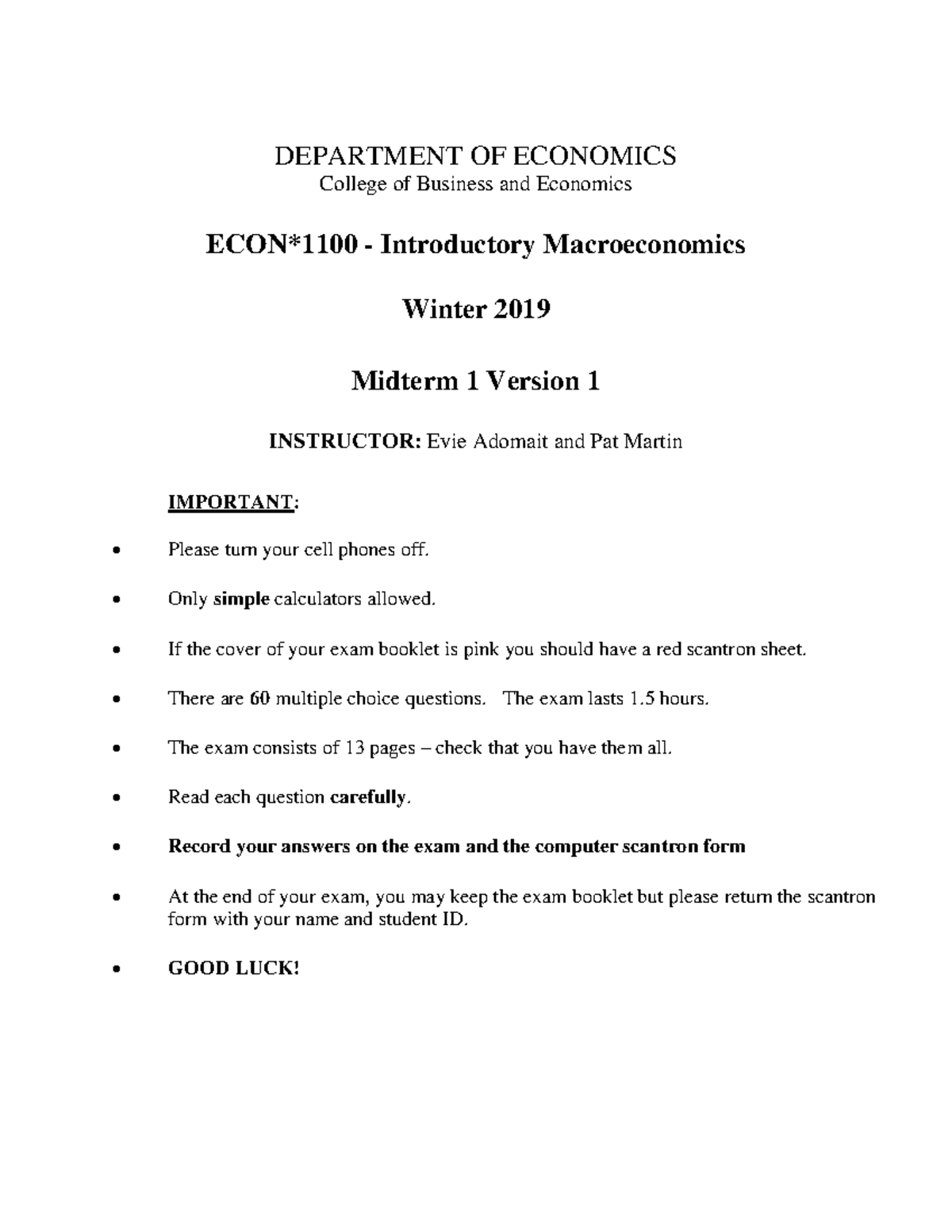 Midterm 2019 Questions And Answers Warning Tt Undefined Function 32 Department Of