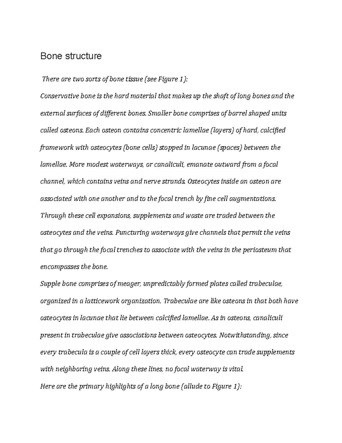 Bone structure - lecture - Bone structure There are two sorts of bone ...