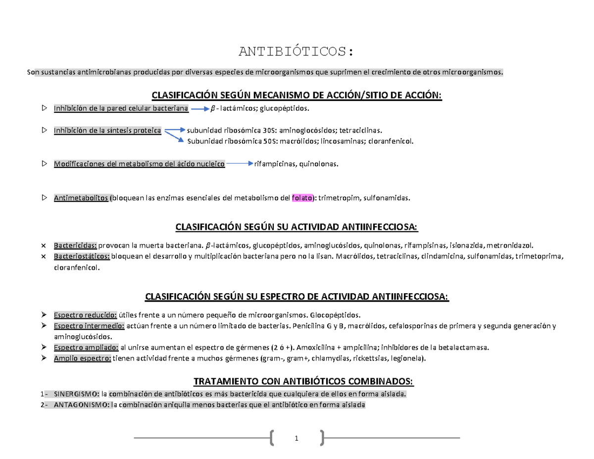 Antibióticos - atb - ANTIBI”TICOS: Son sustancias antimicrobianas ...