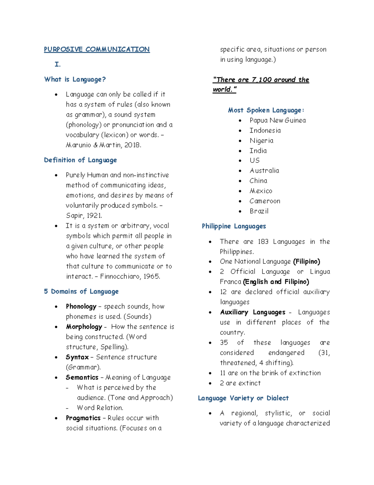 Purposive-Communication-Notes - PURPOSIVE COMMUNICATION I. What is ...
