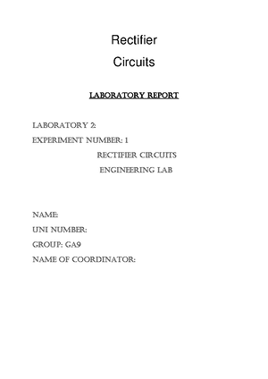 Transformer report A+ Lab report - Single Phase Transformers Laboratory Report Laboratory 2 ...