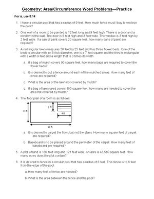 Perimeter-circumference-area - Name ...