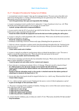 Theory Mod. 12-15 Quizzes - Exam #4 Module Quizzes Module 12 A nurse is ...