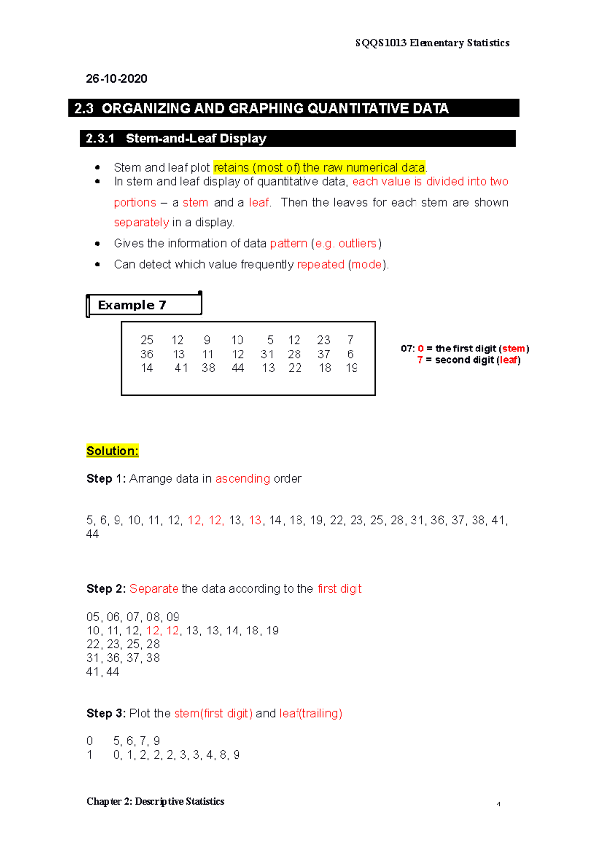 C2 W3 - Leaf-and-stem - C2 W3 - Leaf-and-stem - 26-10- 2 ORGANIZING AND ...