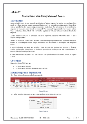 Dplab-8 - LABTASKS - LAB TASK NO 8 To create a table, we have to use CREATE TABLE query. CREATE ...
