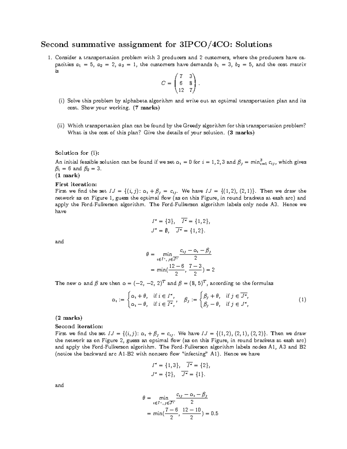 Second Assignment Solutions Modified - Second summative assignment for ...