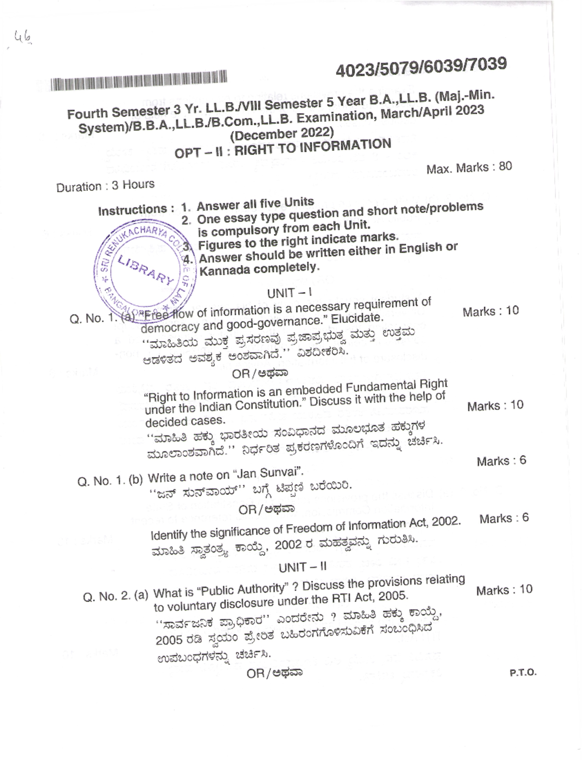 RTi Mar 80marks 2023 - Human Rights Law and Practice - Studocu