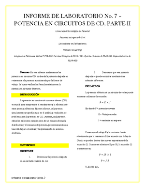 Laboratorio #6 - HG - MC - UNIVERSIDAD TECNOLÓGICA DE PANAMÁ FACULTAD DE INGENIERÍA MECÁNICA ...