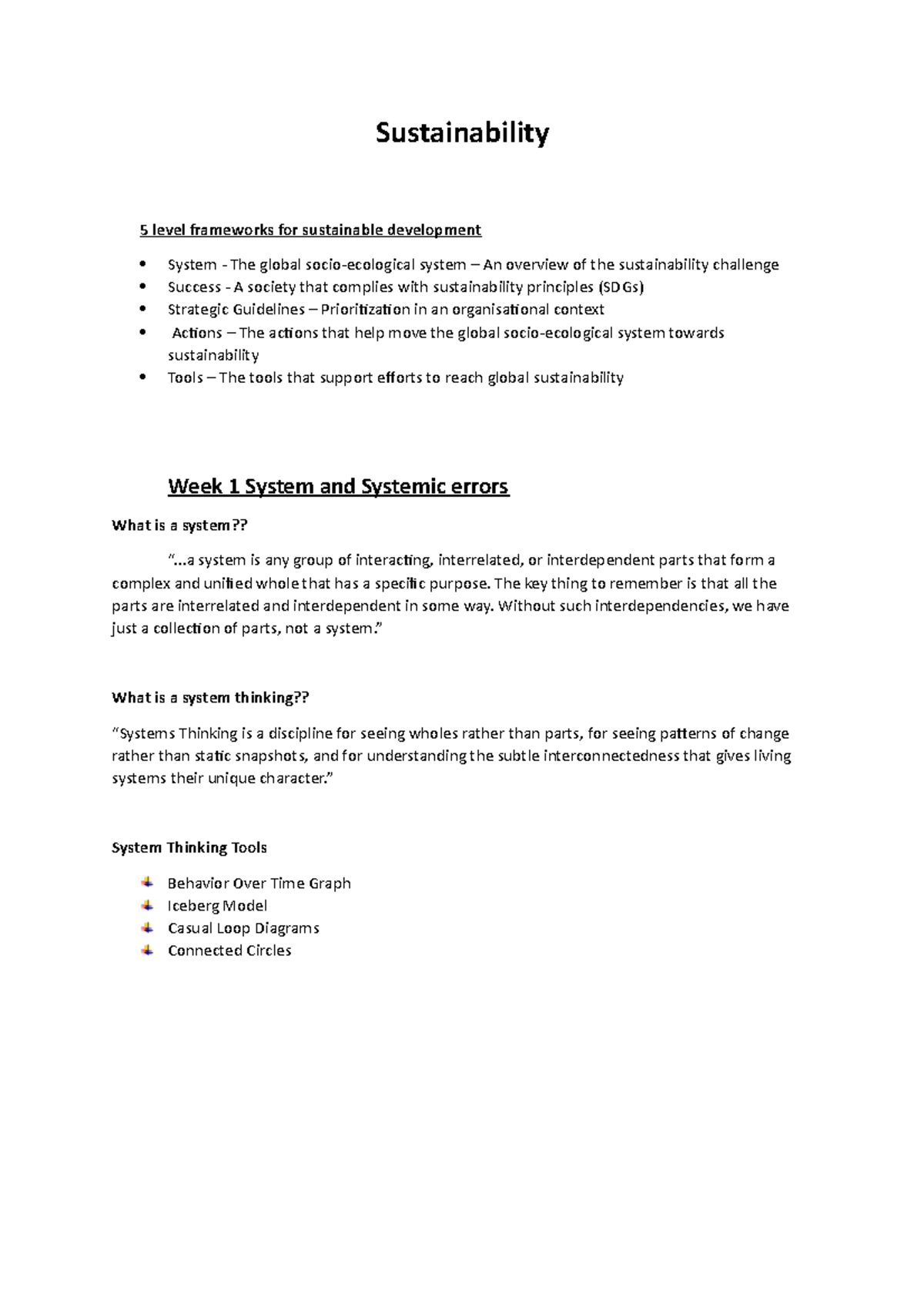 Sustainability and economics in class notes - Managerial Economics ...