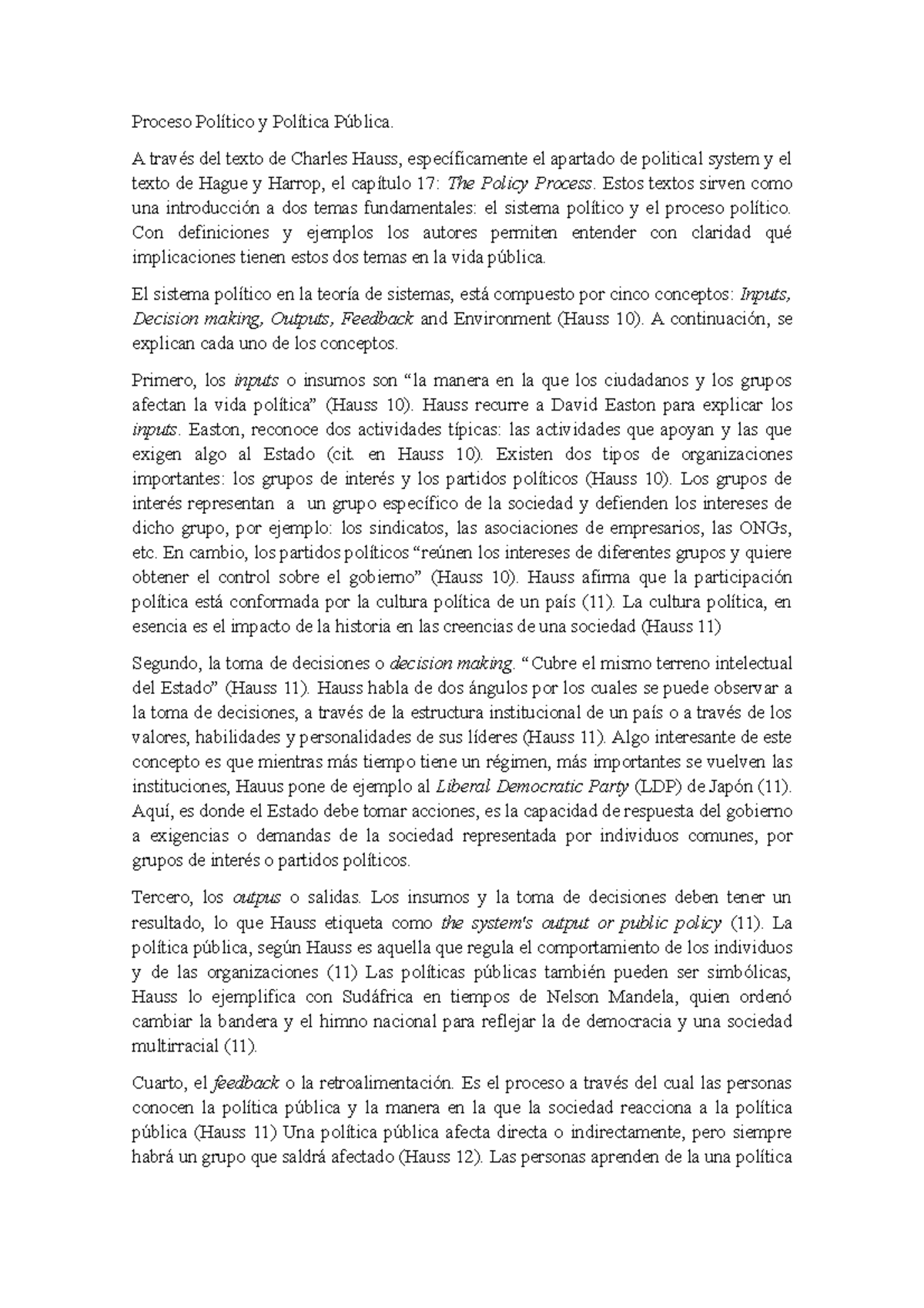 Procesos.politicas públicas y el proceso politico. - Proceso Político y ...