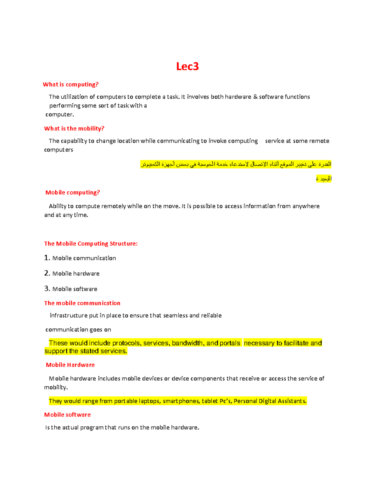 Wireless lec3 - dffdhh - Lec What is computing? The utilization of ...