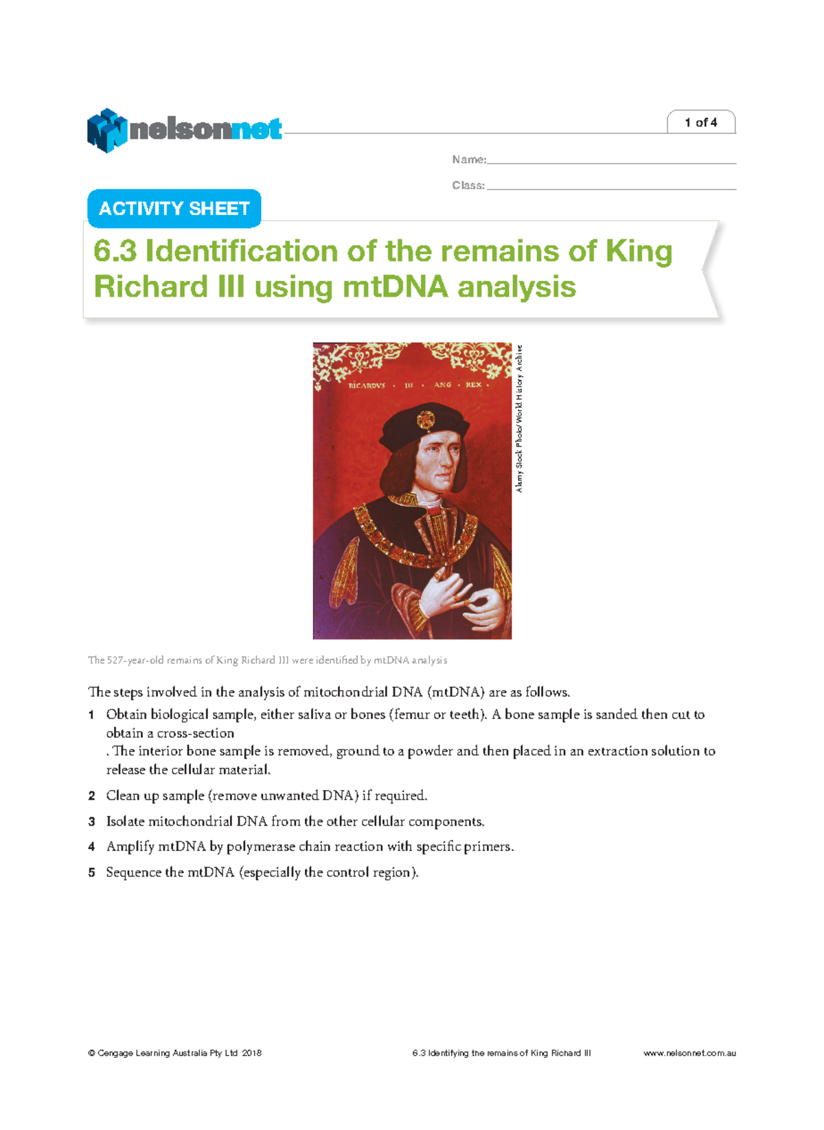 Identification of the reamins of King Richard III using mt DNA analysis ...
