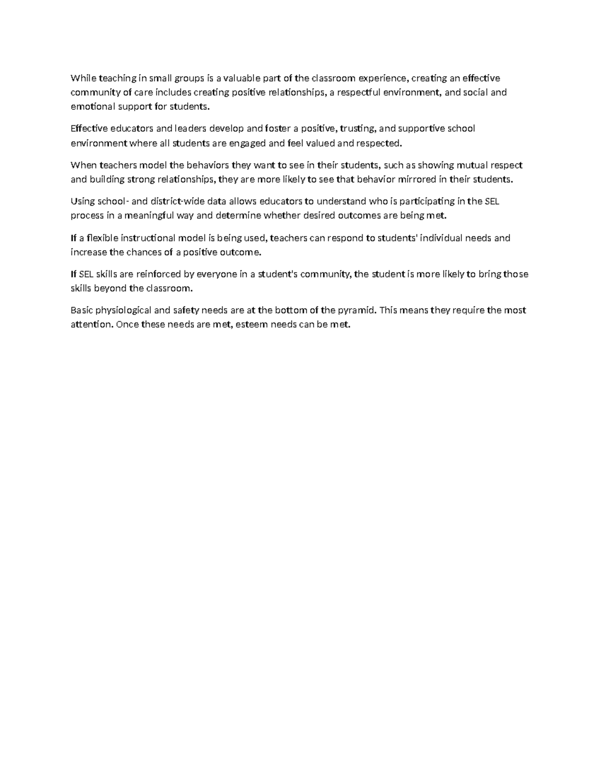 Notes for school community - While teaching in small groups is a ...