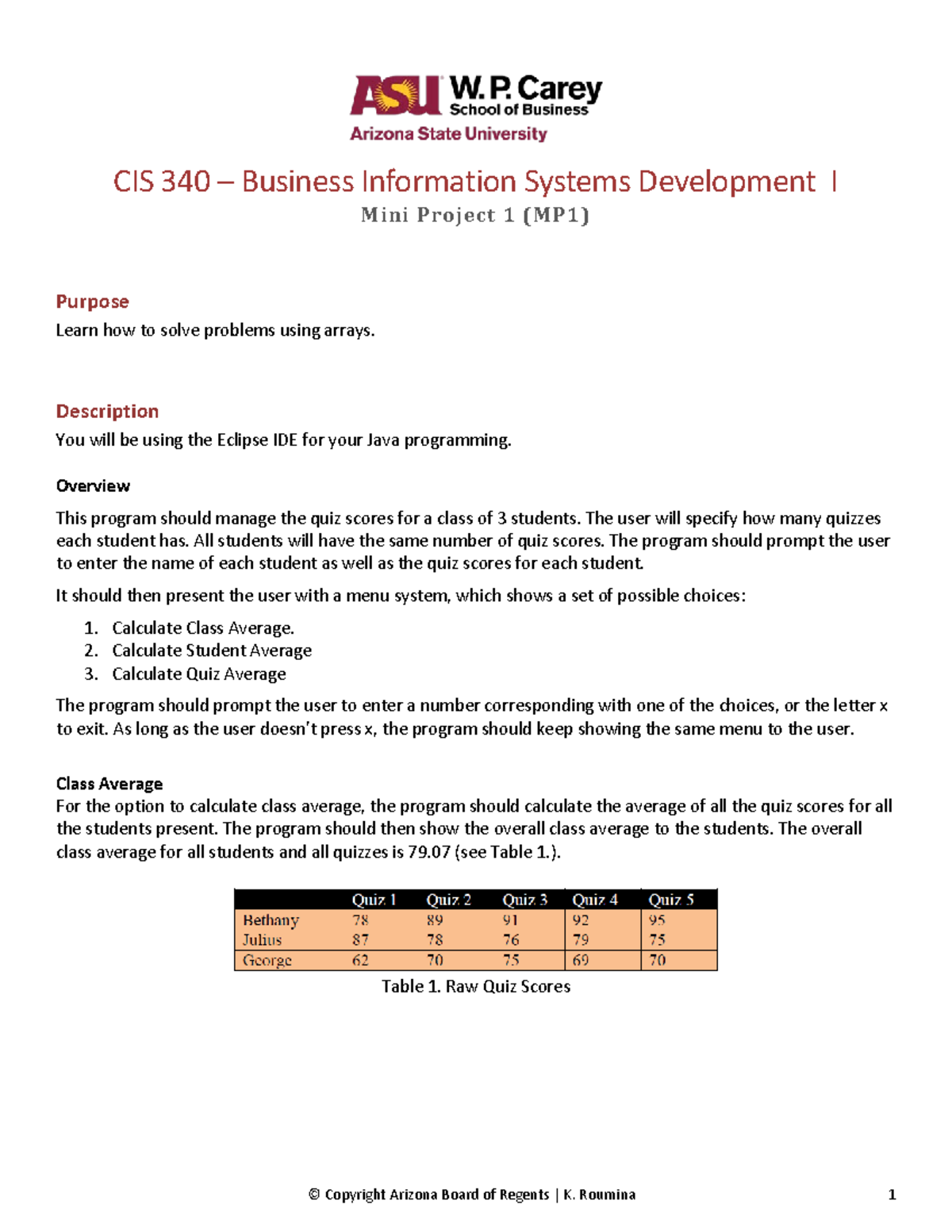 CIS 340 Mini Project 1 - CIS 340 – Business Information Systems Development I Mini Project 1 ...