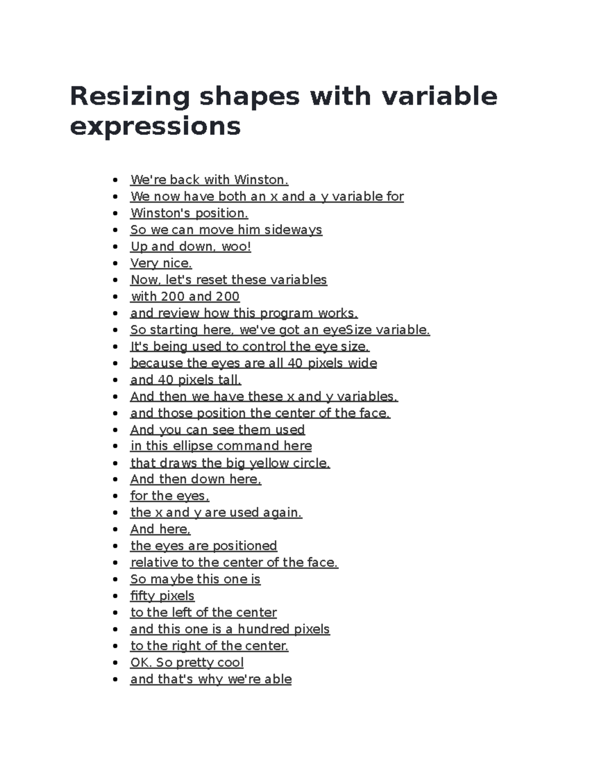 Resizing shapes with variable expressions - Resizing shapes with variable expressions We're back ...