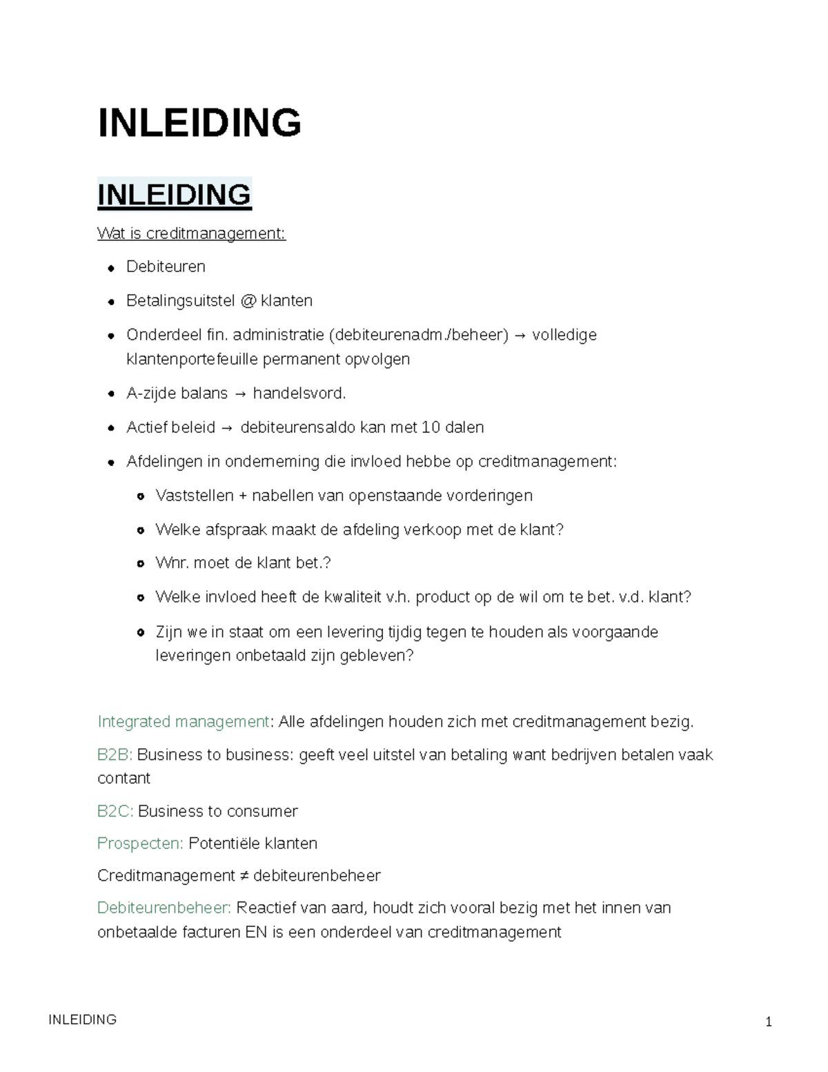 Inleiding - hhhh - INLEIDING 1 INLEIDING INLEIDING Wat is ...