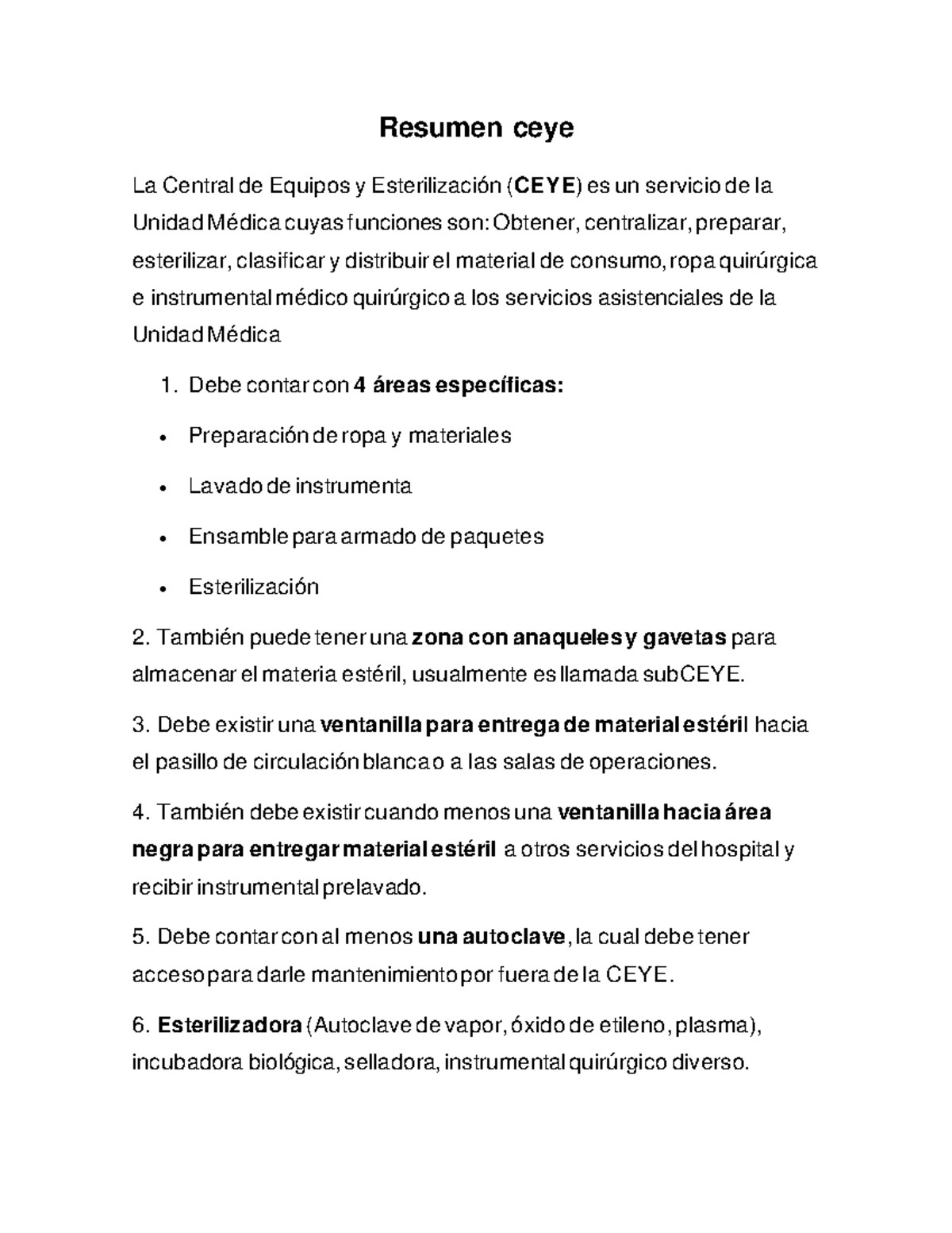 Resumen ceye - Resumen ceye La Central de Equipos y Esterilización ...