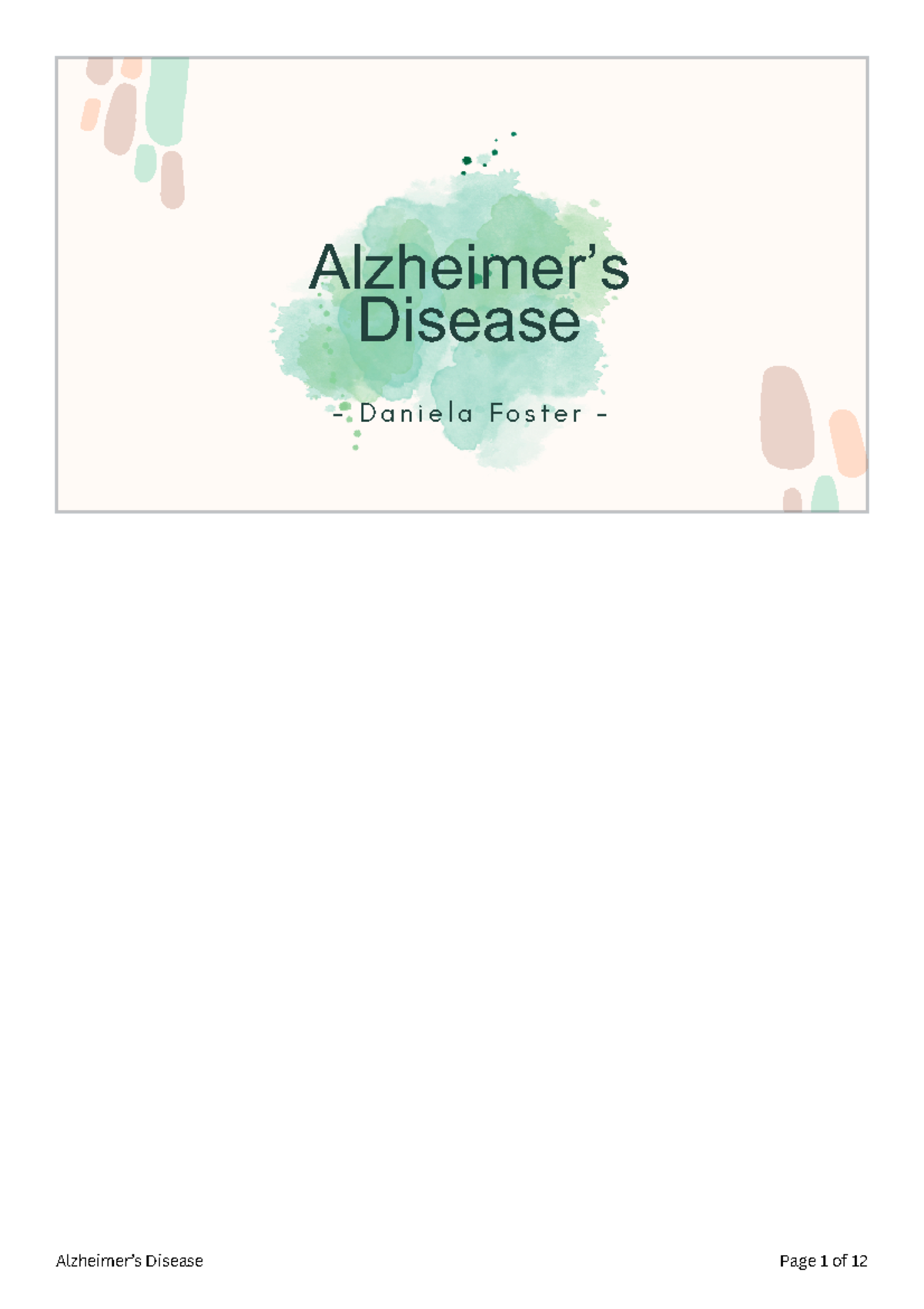 Caring For Memory Loss Patients Presentation - Alzheimer’s Disease D a ...
