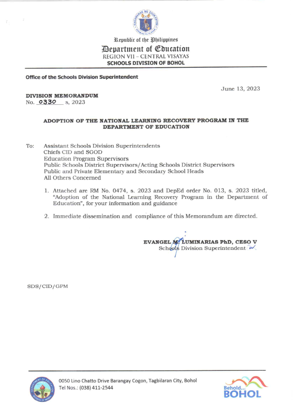 DM-No - NMP - NG G NG Republic of the Philippines Department of ...