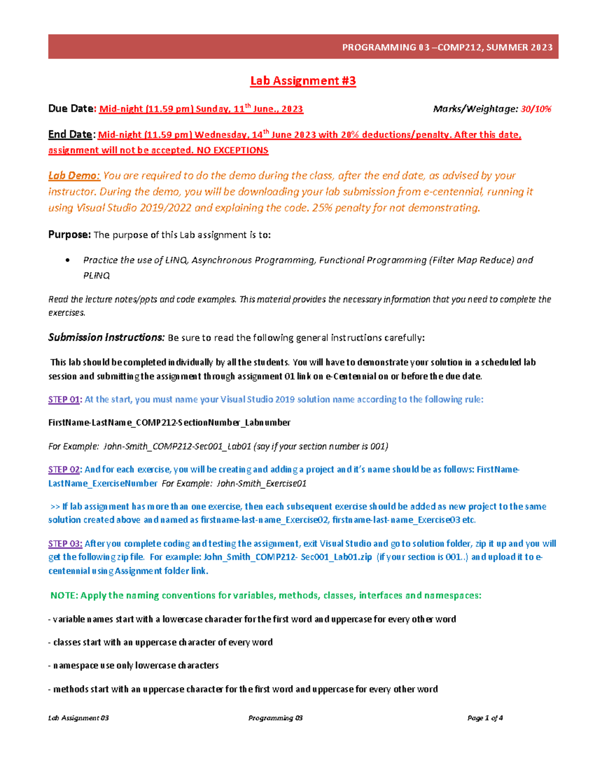 Lab03 Comp212 S23 Lab 3 Lab Assignment 3 Due Date Mid Night 11 Pm Sunday 11 Th June 