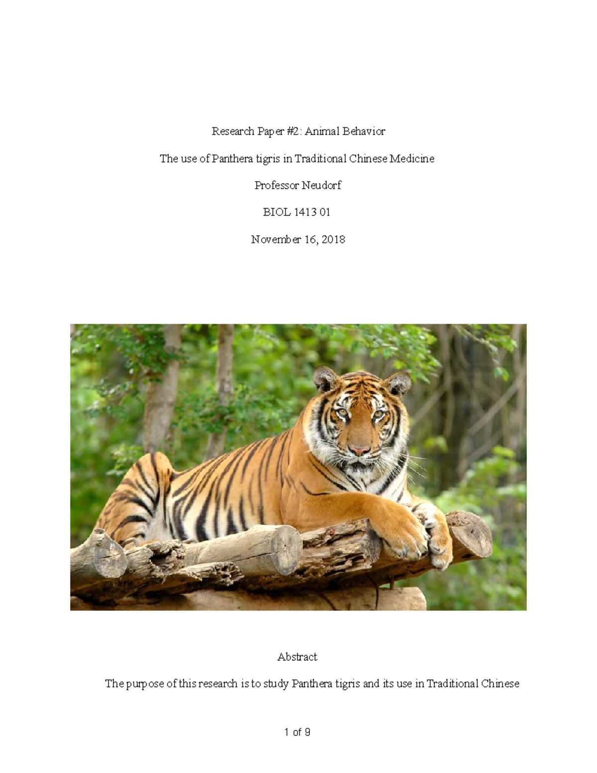 TCM - Honors College: Research paper done over traditional Chinese ...