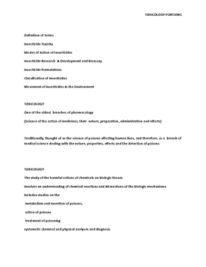 General Physiology AND Toxicology - HAND-OUT # 1 – CPROT 4205-GENERAL ...