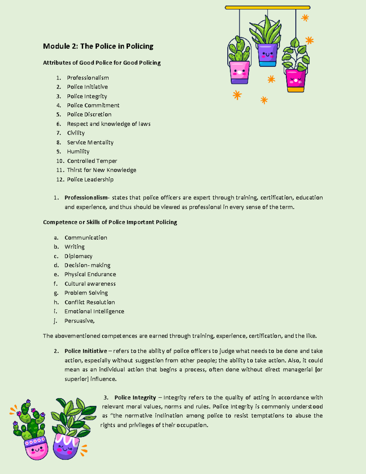 Module 2 - it explain the skills of a police officer - Module 2: The ...