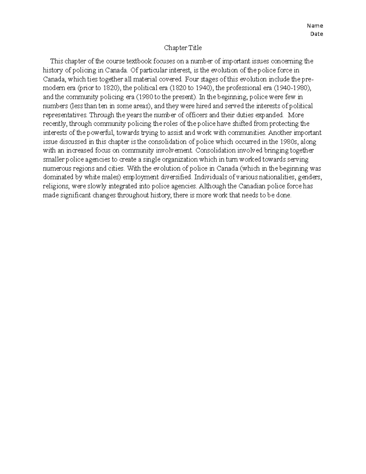 Chapter Summary Example 2021 Grozelle - Name Date Chapter Title This ...