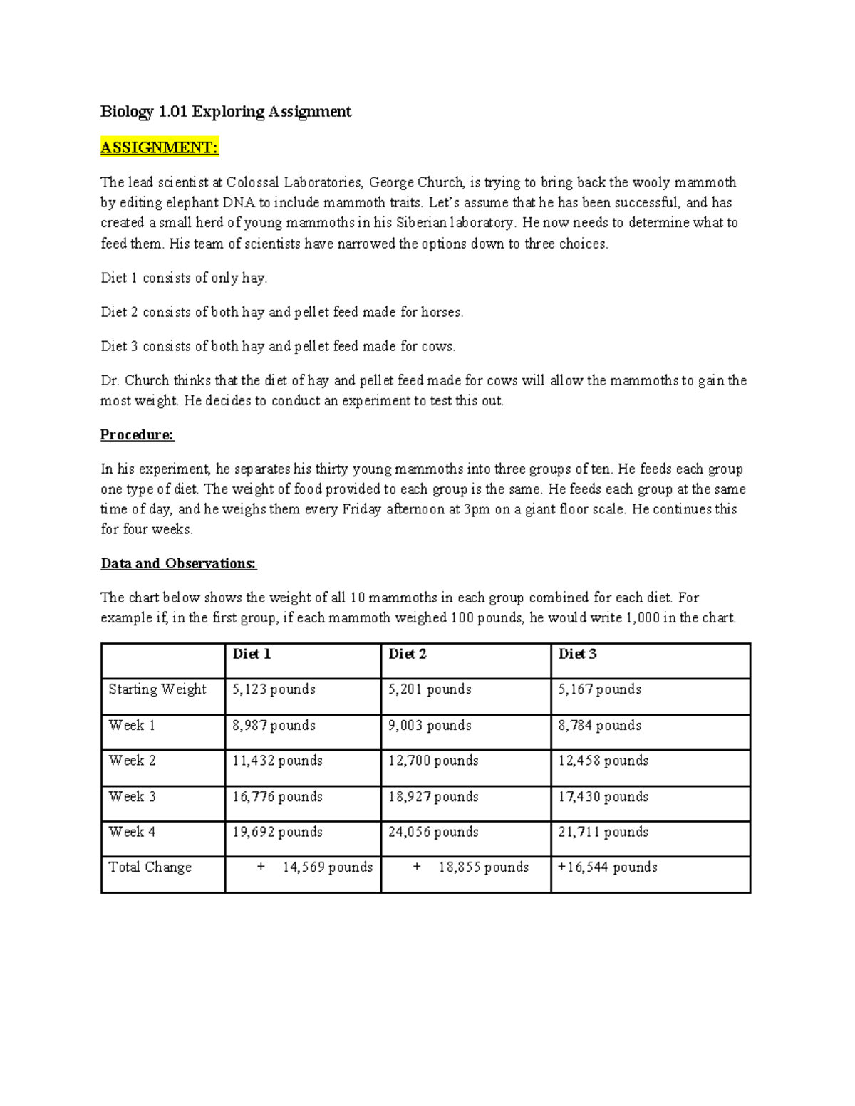 Bio 101 Exploring Life Assignment (Repaired) - Biology 1 Exploring ...