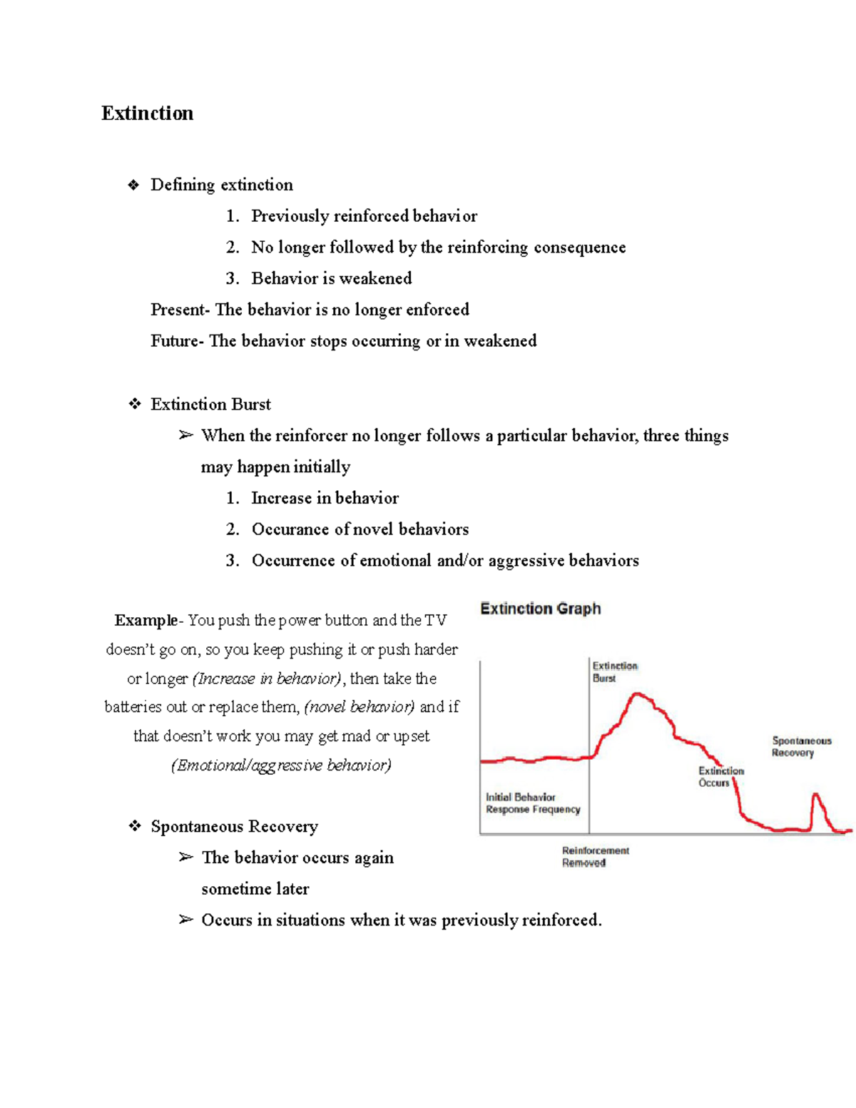 Introduction to Behavior Lecture 4 - Extinction Defining extinction 1 ...