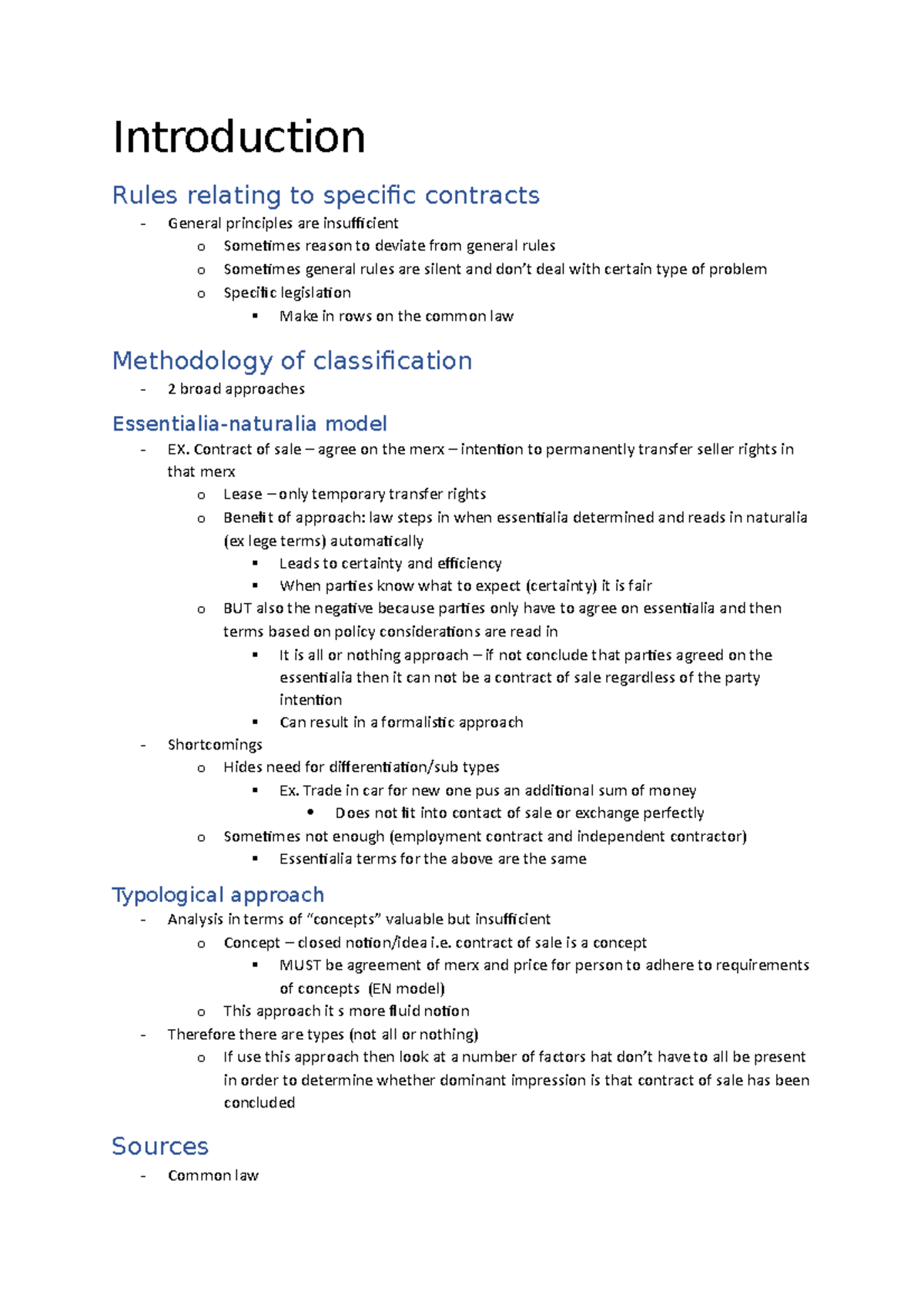 Notes - First topic in PL411 regarding specific contracts ...