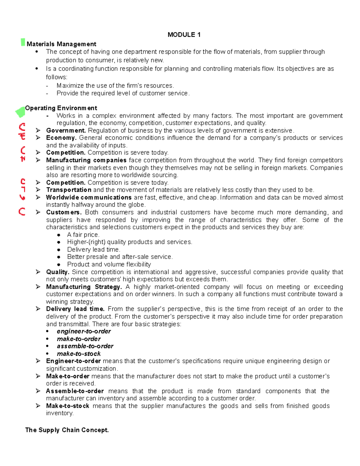 Mtm - Materials tech management - MODULE 1 Materials Management The ...