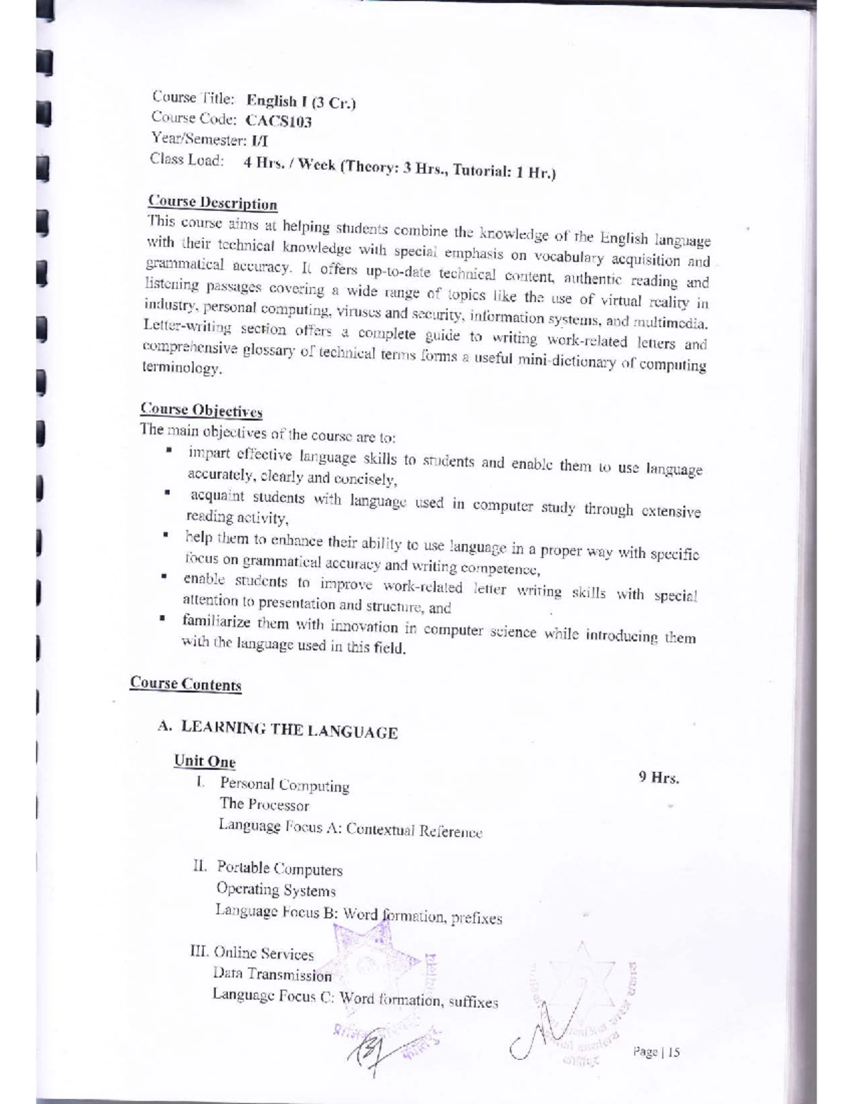 English I BCA Syllabus BCA Notes Nepal - Bachelors of computer ...