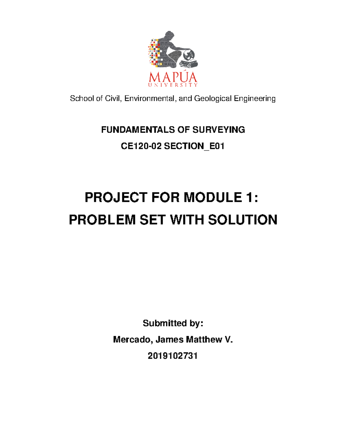Surname - Project FOR Module 1 Problem SET WITH Solution - School of ...