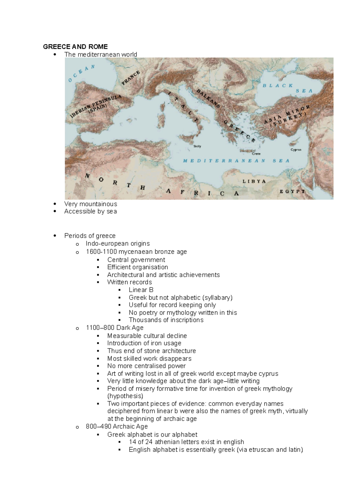 Greece And Rome study - GREECE AND ROME The mediterranean world Very ...